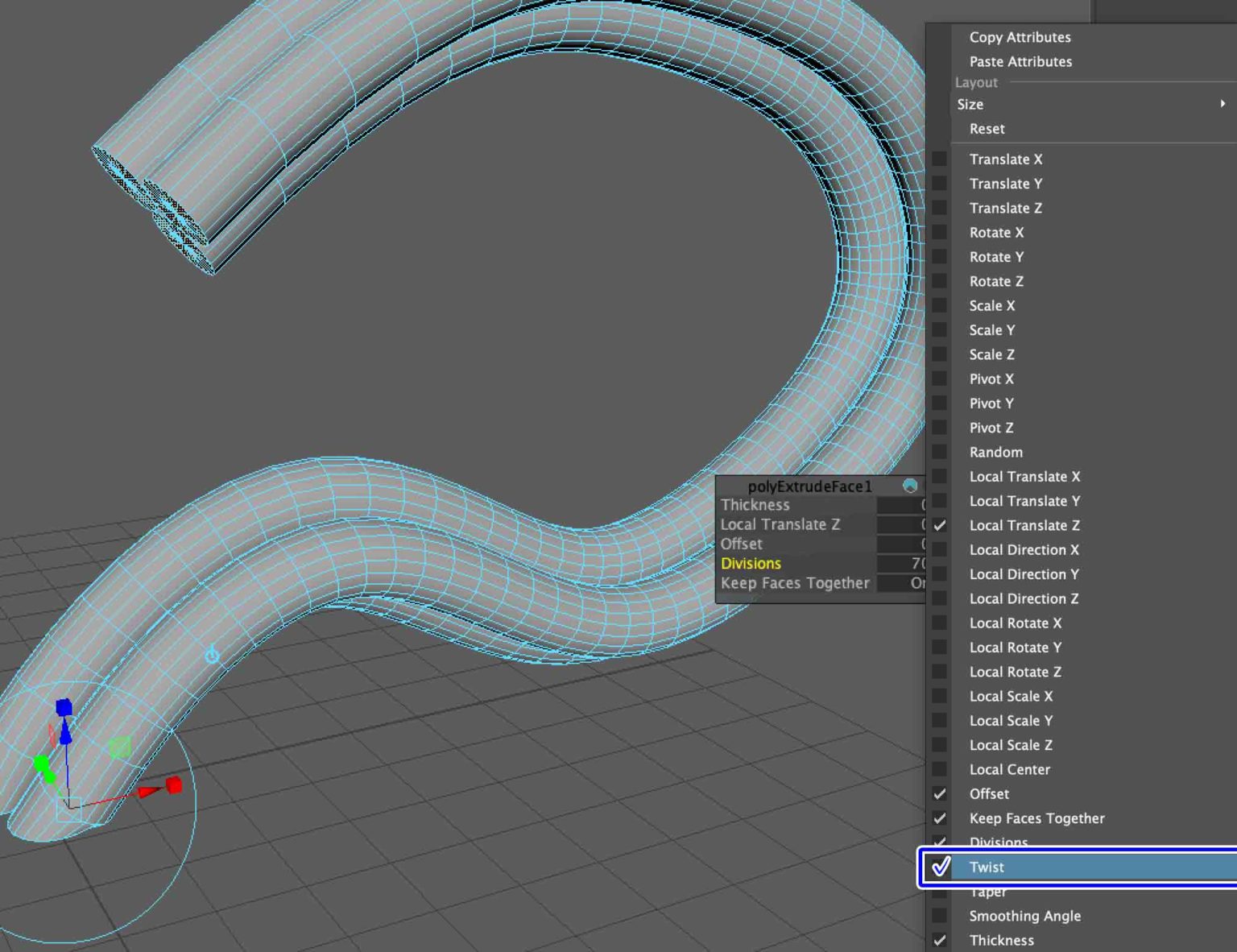 カーブを使ってカンタンにねじれた縄を作る方法【MAYA】 | ナツヲカケル−兼業クリエイター雑記−