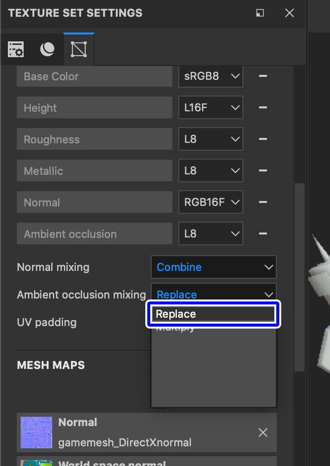 【SubstancePainter】アンビエントオクルージョンをベイク後に編集する方法 | ナツヲカケル−兼業クリエイター雑記−