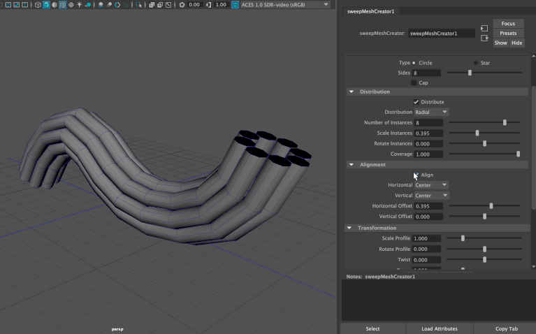 【MAYA 2022】新機能「Sweep Mesh」が便利過ぎるので紹介 | ナツヲカケル−兼業クリエイター雑記−