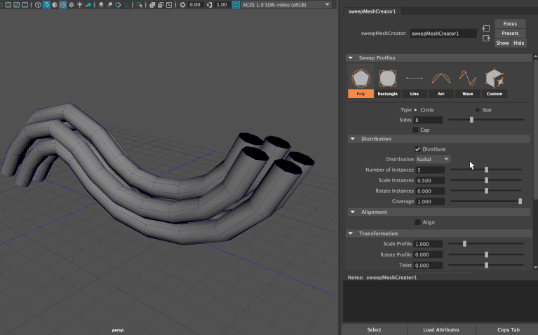 【MAYA 2022】新機能「Sweep Mesh」が便利過ぎるので紹介 | ナツヲカケル−兼業クリエイター雑記−