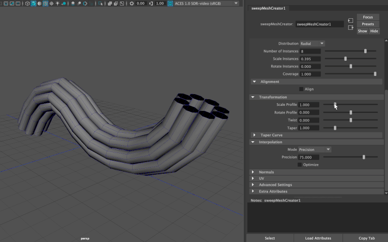 【MAYA 2022】新機能「Sweep Mesh」が便利過ぎるので紹介 | ナツヲカケル−兼業クリエイター雑記−